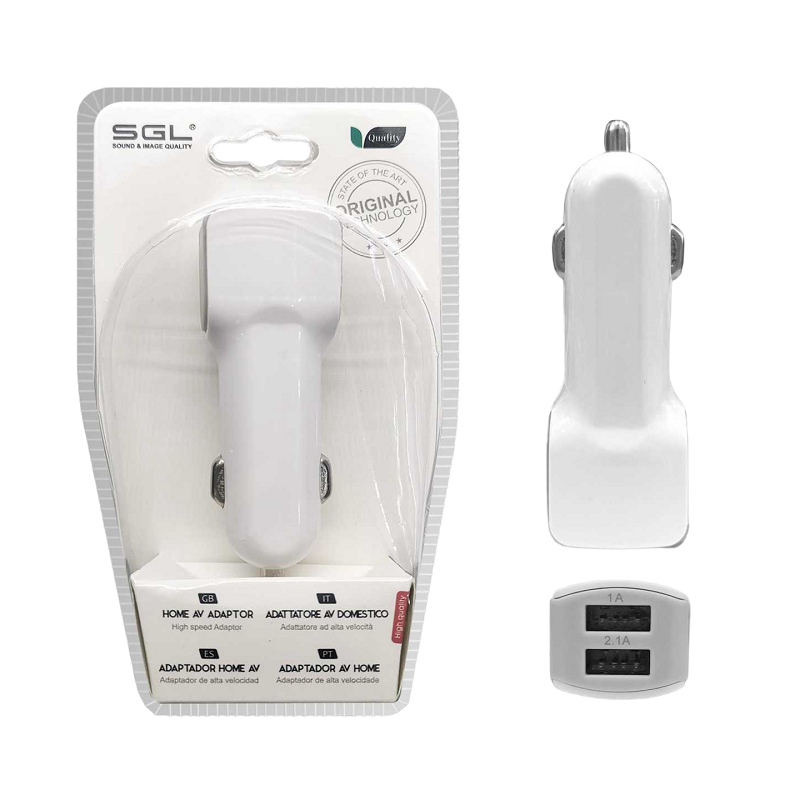 Φορτιστής αναπτήρα αυτοκινήτου με 2 θύρες USB - V2 - 099729 - CAR PRO THESS